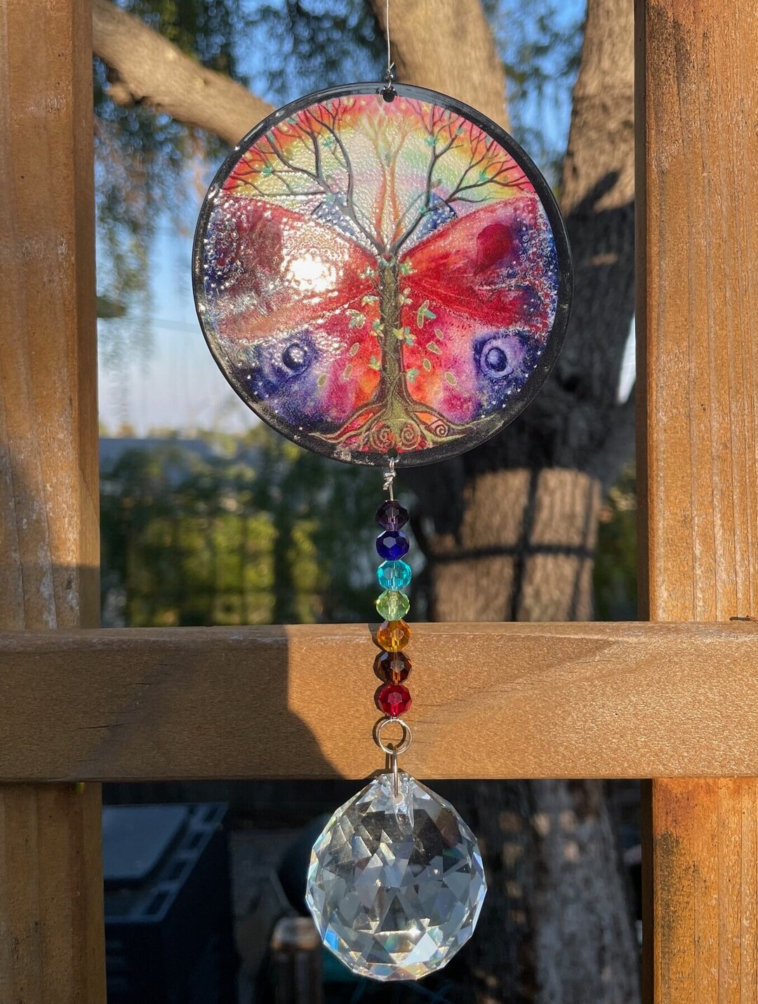 Tree of Life Suncatcher, Wall Hanging With Crystals, Sun Catcher ...