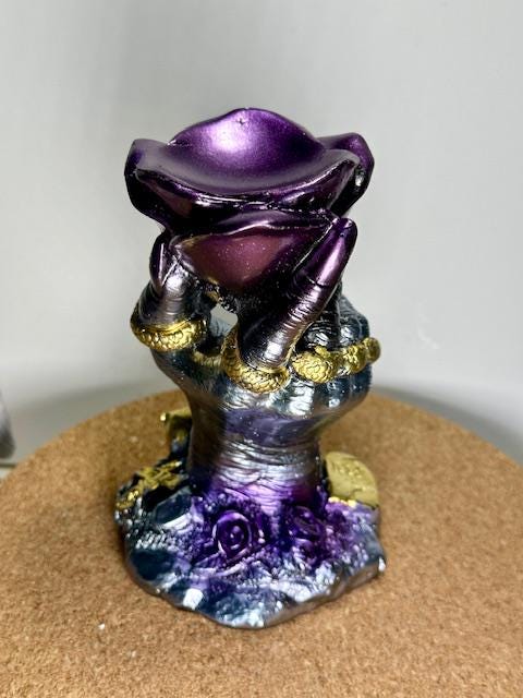 Witch Hand With Purple Rose Sphere Holder, Witch, Rose Sphere Stand - Etsy