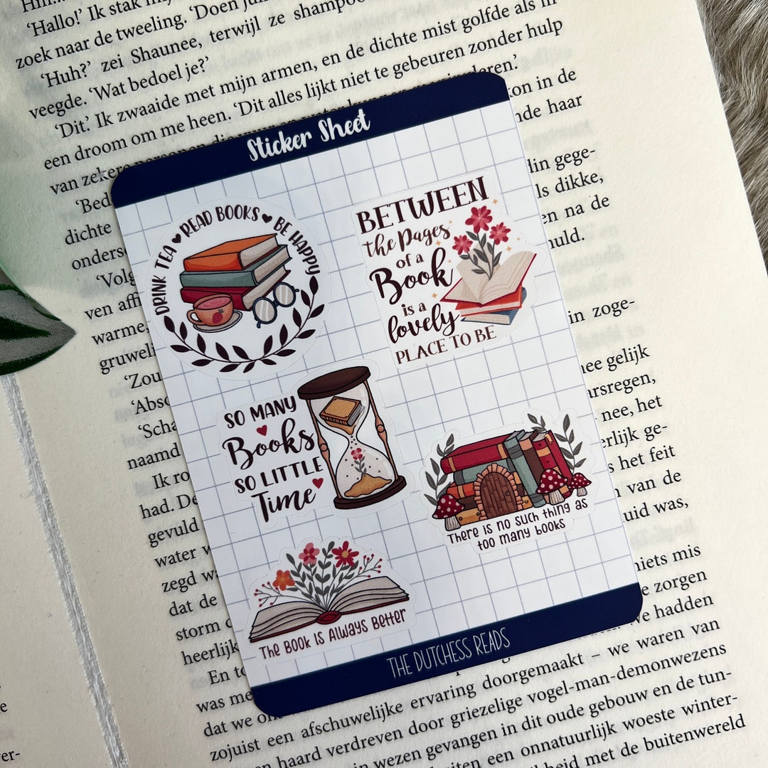 Bookish Sticker Sheet Bookish Sticker Book Lover Gift - Etsy UK