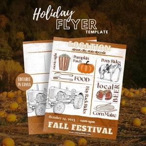 Editable Fall Festival Flyer, Harvest Festival, Digital Download ...