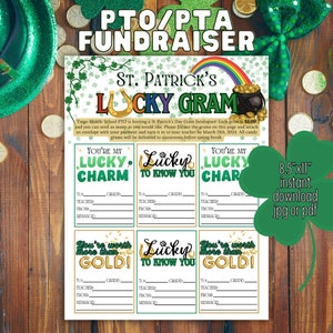 Editable St. Patrick's Day Candy Gram Form, Lucky Gram Money Maker, St ...