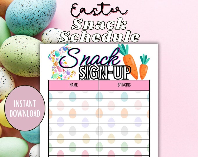 Easter PARTY POTLUCK Sign-up Sheet - Easter Class Party | Volunteer ...