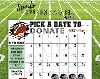 Editable Soccer Calendar Fundraiser Template | Clear the Board ...