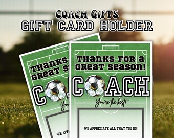Thank You for A Great Season Coach Gift Card Holder, Soccer Thank You ...