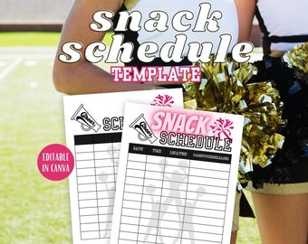 Editable Soccer Snack Sign up Sheet, Game Day Schedule Canva Template ...