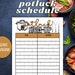 Potluck Sign up Sheet | Church Potluck Sign up PDF | Work Potluck Sign ...