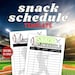 Editable Baseball Team Snack Sign up Sheet, Tball Schedule Canva ...