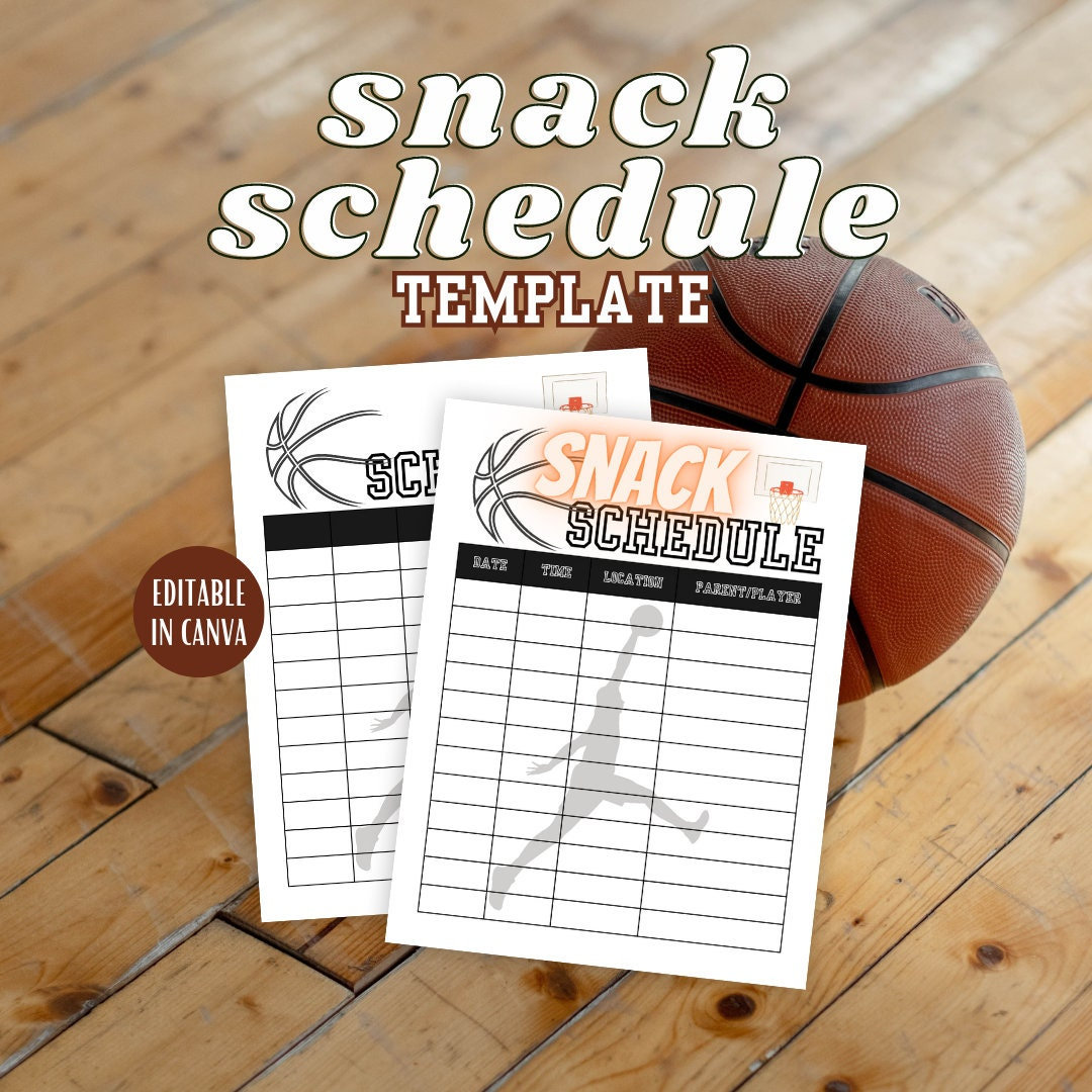 Editable Basketball Snack Sign up Sheet, Game Day Schedule Canva ...