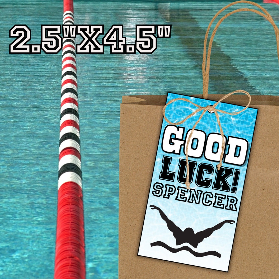 Swim Team Treat Tags, Swim Snack Tags, Swim Team Goodie Bag Tags, Swim ...
