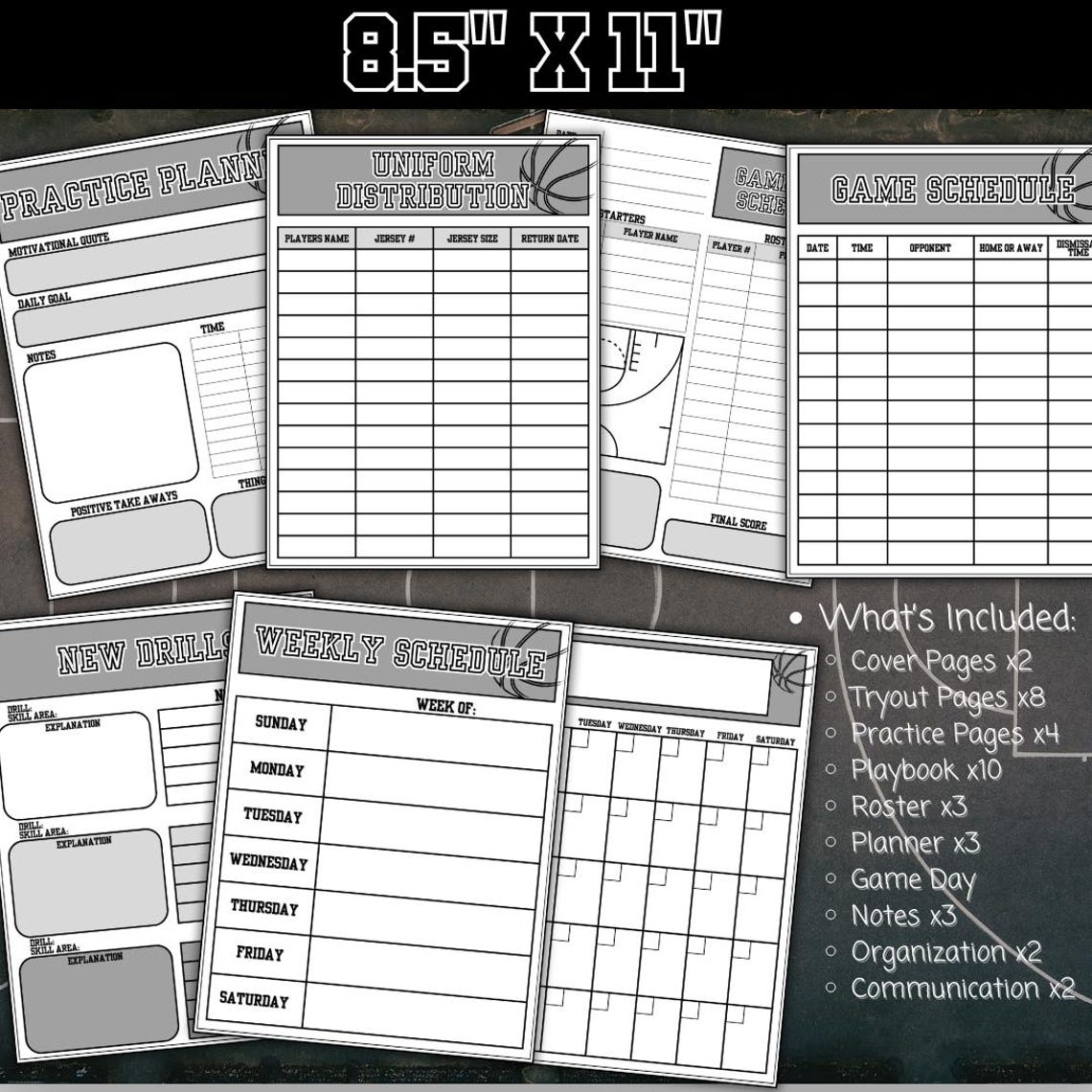 Basketball Planner, Coach Planner, Basketball Season Planner ...