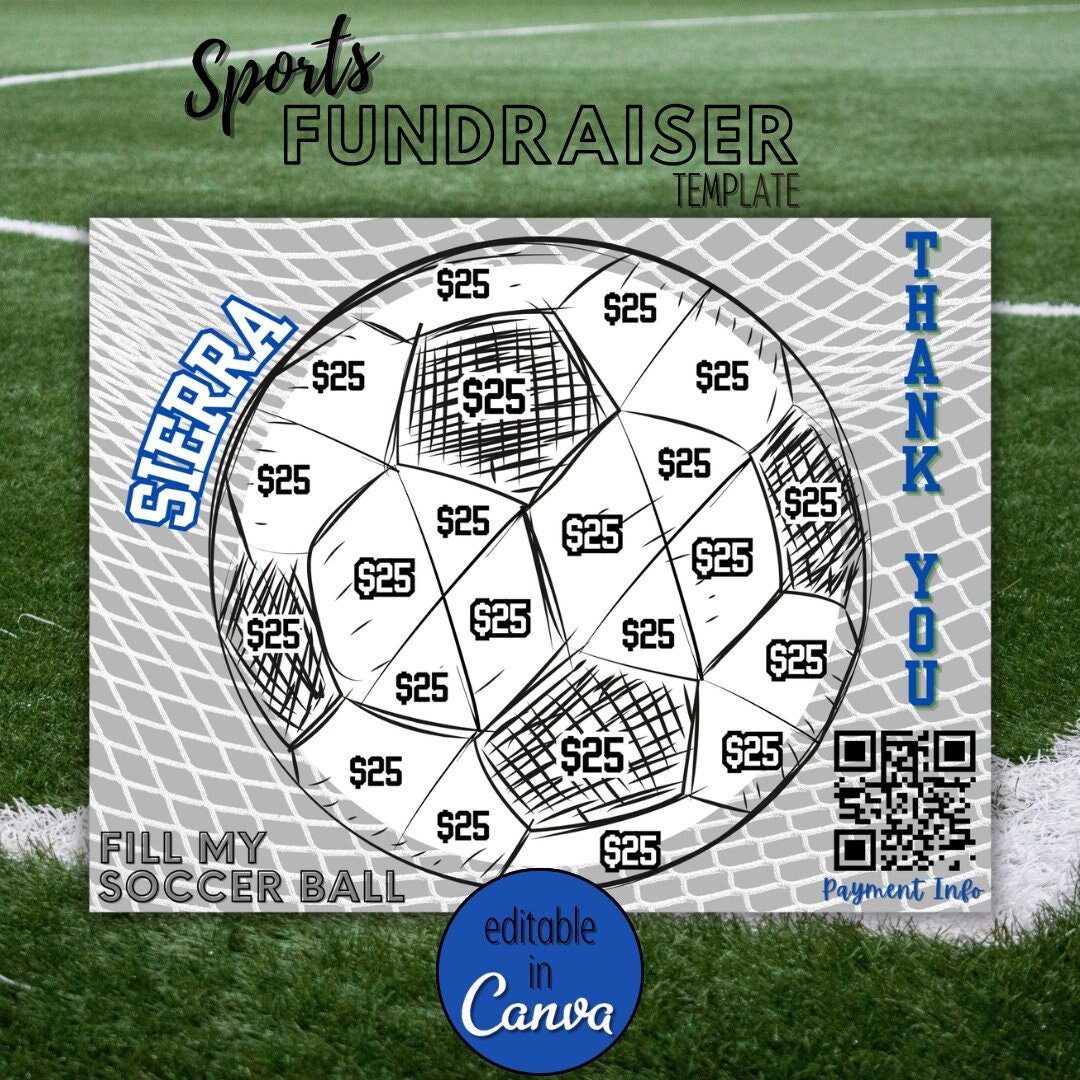 Editable Soccer Ball Fundraiser Template | Fill the Soccer Ball ...