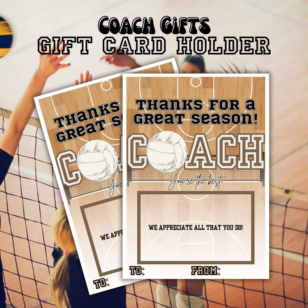 Volleyball Coach Appreciation Gift Card Holder, Thanks for a Great ...