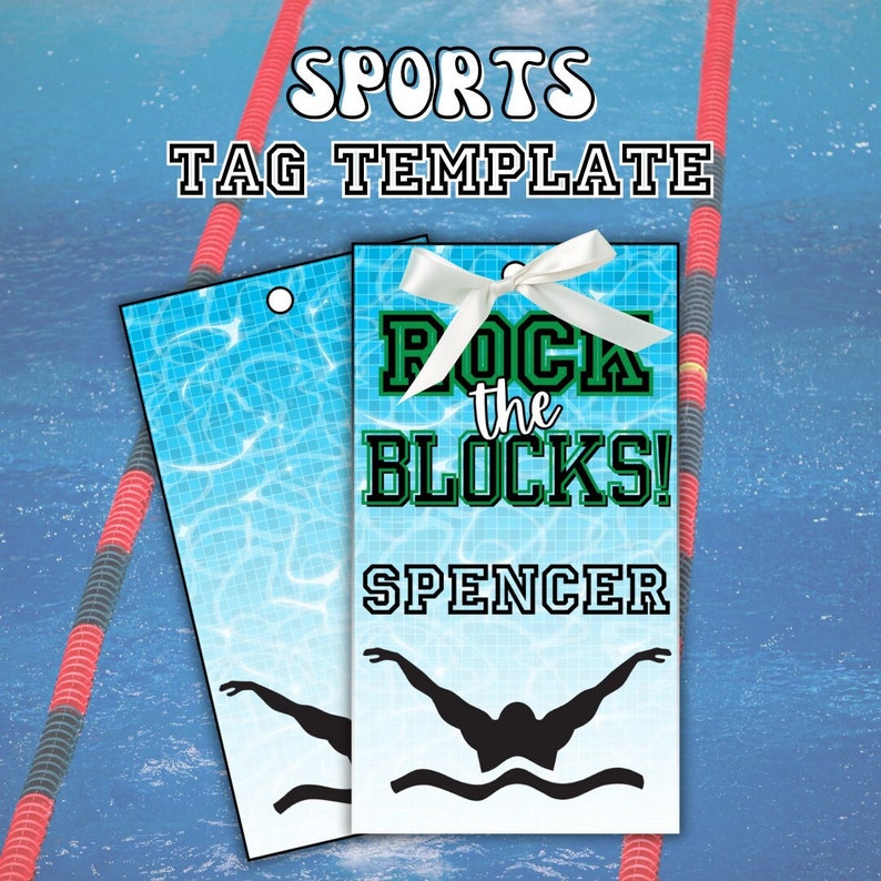Swim Team Treat Tags, Swim Snack Tags, Swim Team Goodie Bag Tags, Swim ...