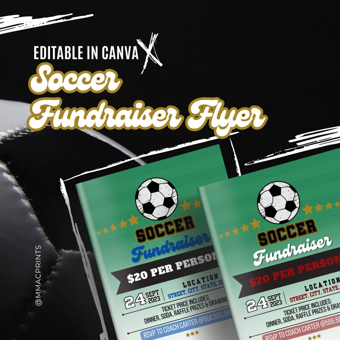 Custom Soccer Fundraiser Flyer Printable Flyer Canva - Etsy