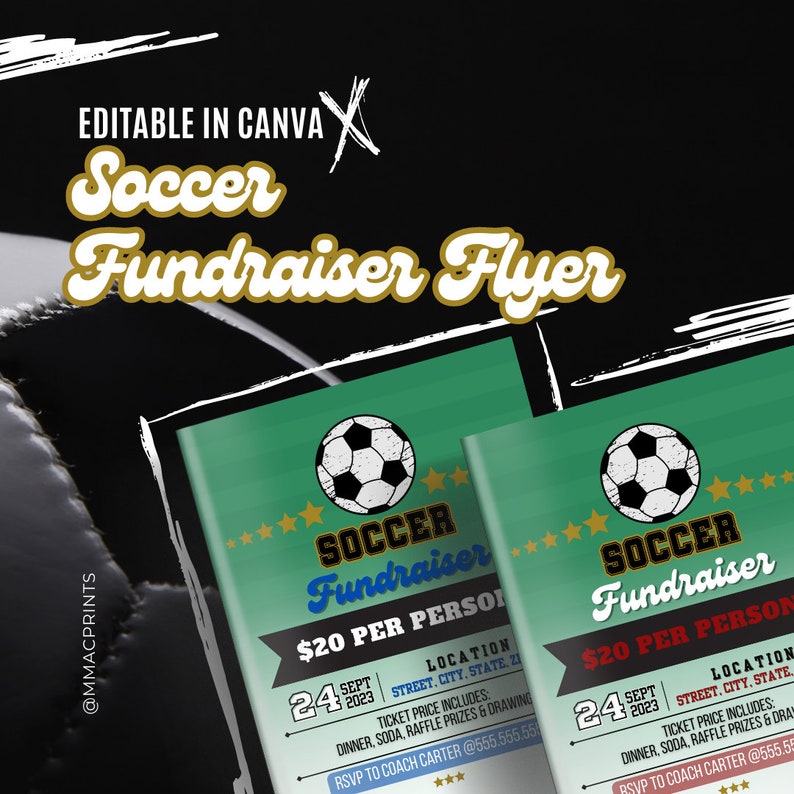 Custom Soccer Fundraiser Flyer Printable Flyer Canva - Etsy