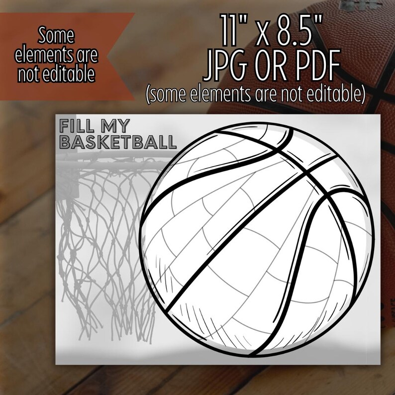 Editable Fill the Basketball Fundraiser Template | Clear the Board ...