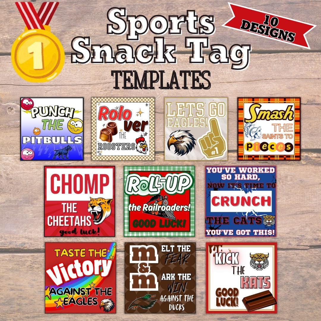 Sports Good Luck Tags Bundle, 10 EDITABLE Files Included, Competition ...