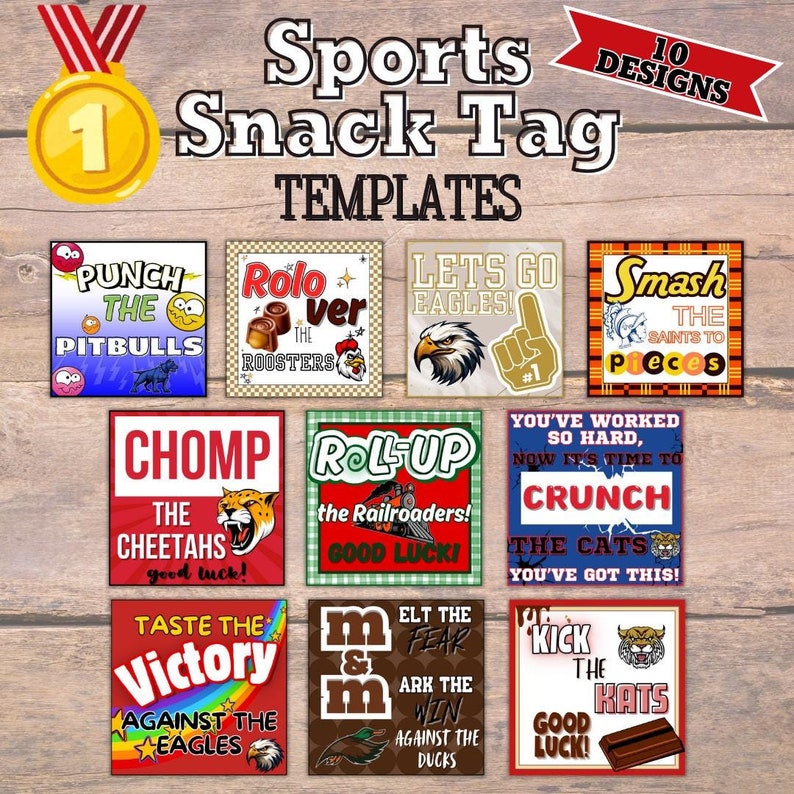 Sports Good Luck Tags Bundle, 10 EDITABLE Files Included, Competition ...