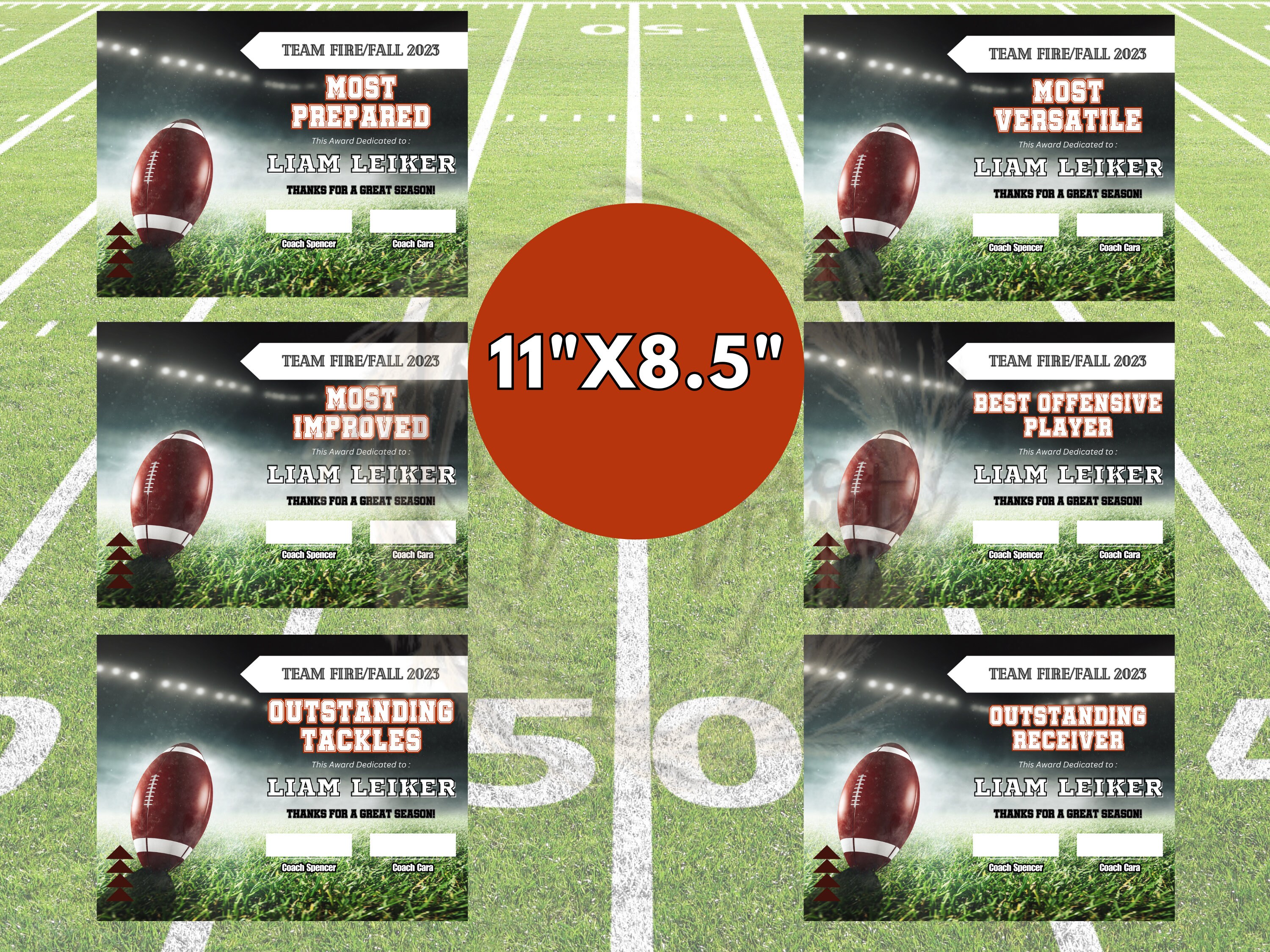 Editable Football Award Certificates, Award Ceremony Certificates, End ...