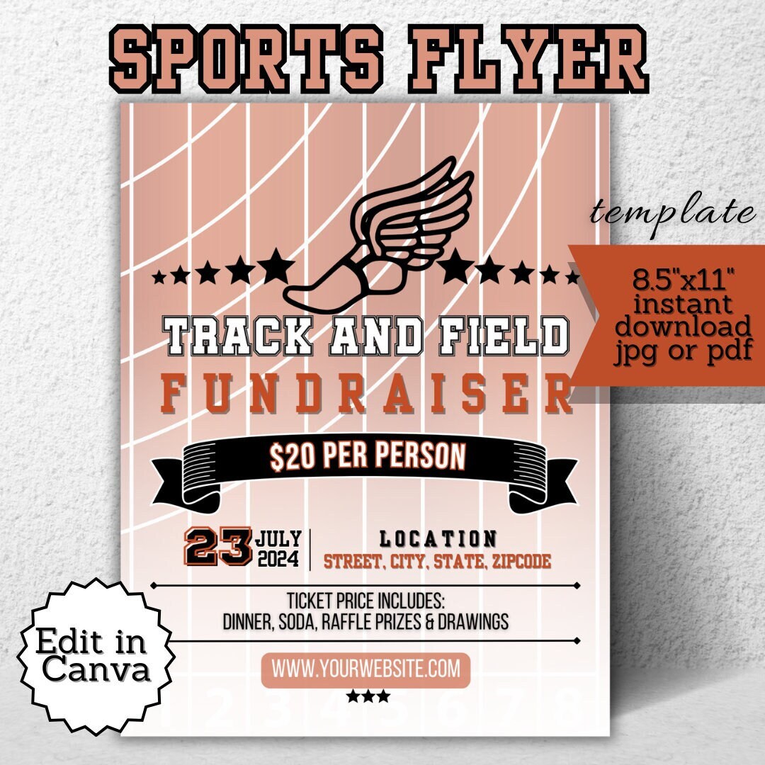 Track and Field Fundraiser, Spring Sports, Instant Download, Track ...