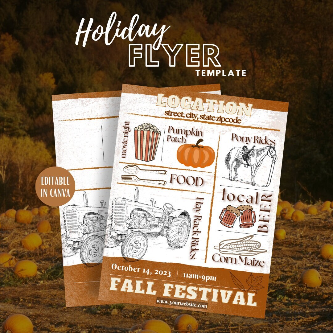 Editable Fall Festival Flyer, Harvest Festival, Digital Download ...