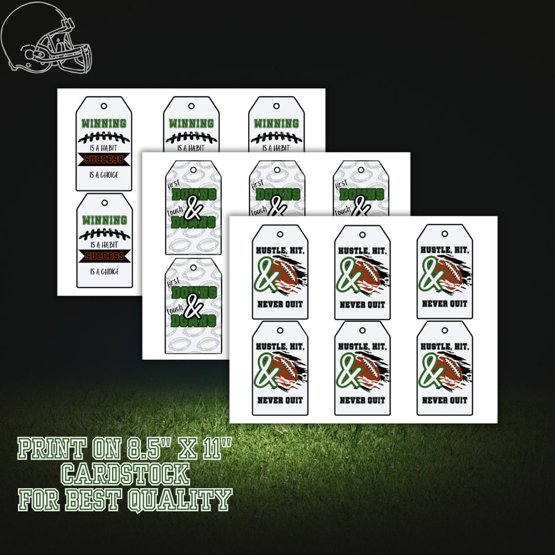 Football Treat Tags, Football Team Snacks Tags, Football Goodie Bag ...