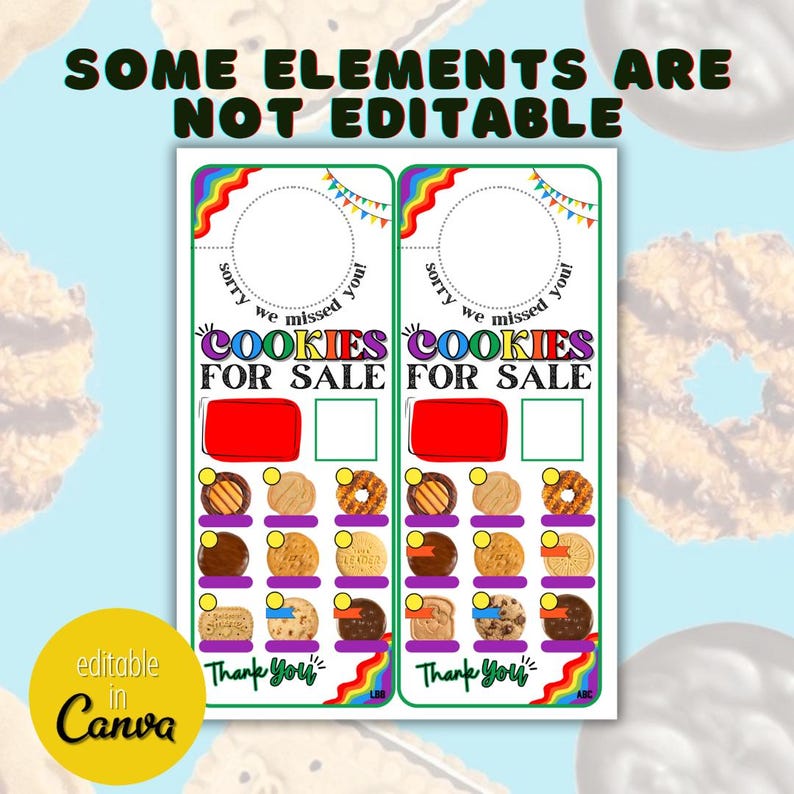 Editable Scout Cookie Sales Door Hanger 2025 | QR Code for ABC & LBB ...