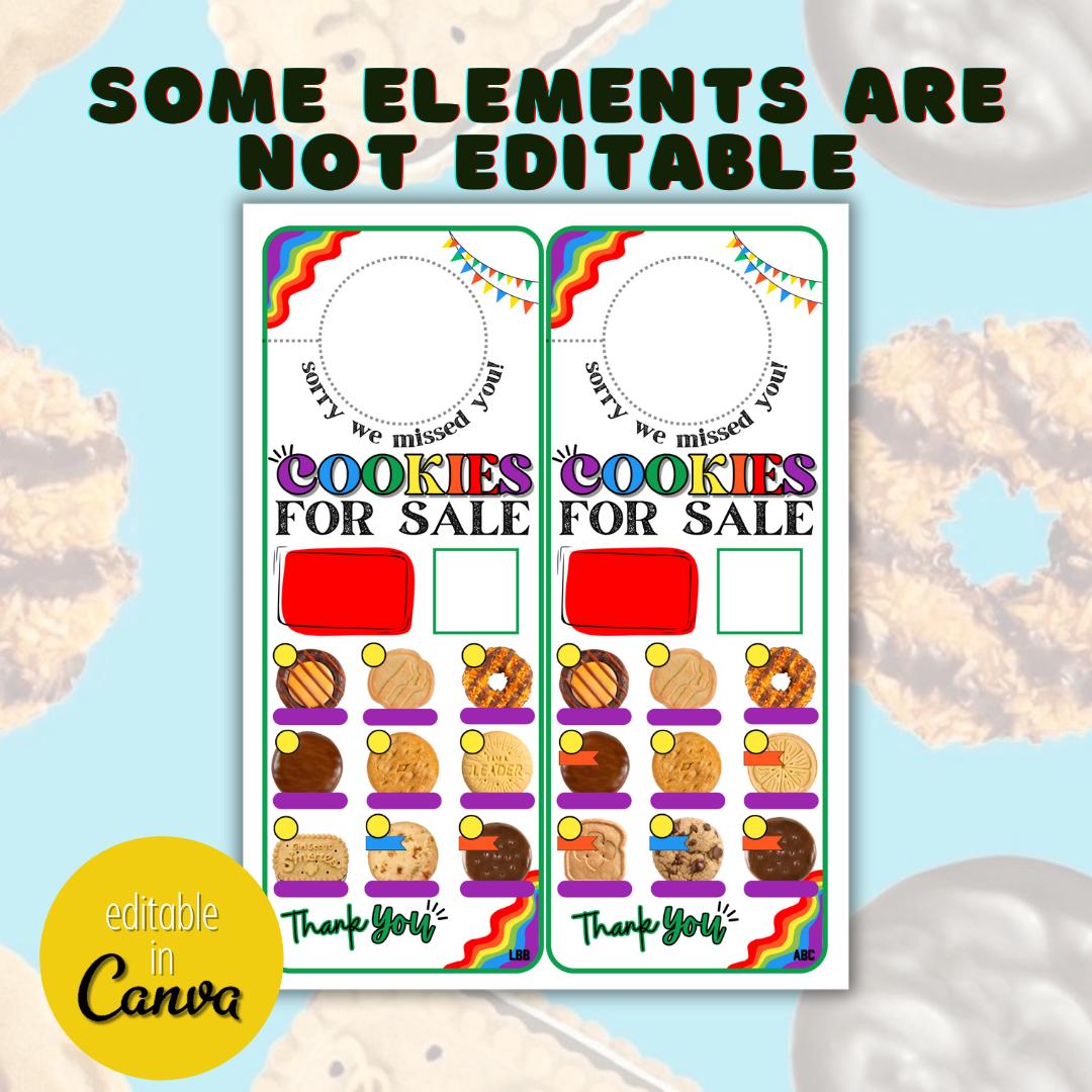Editable Scout Cookie Sales Door Hanger 2025 | QR Code for ABC & LBB ...