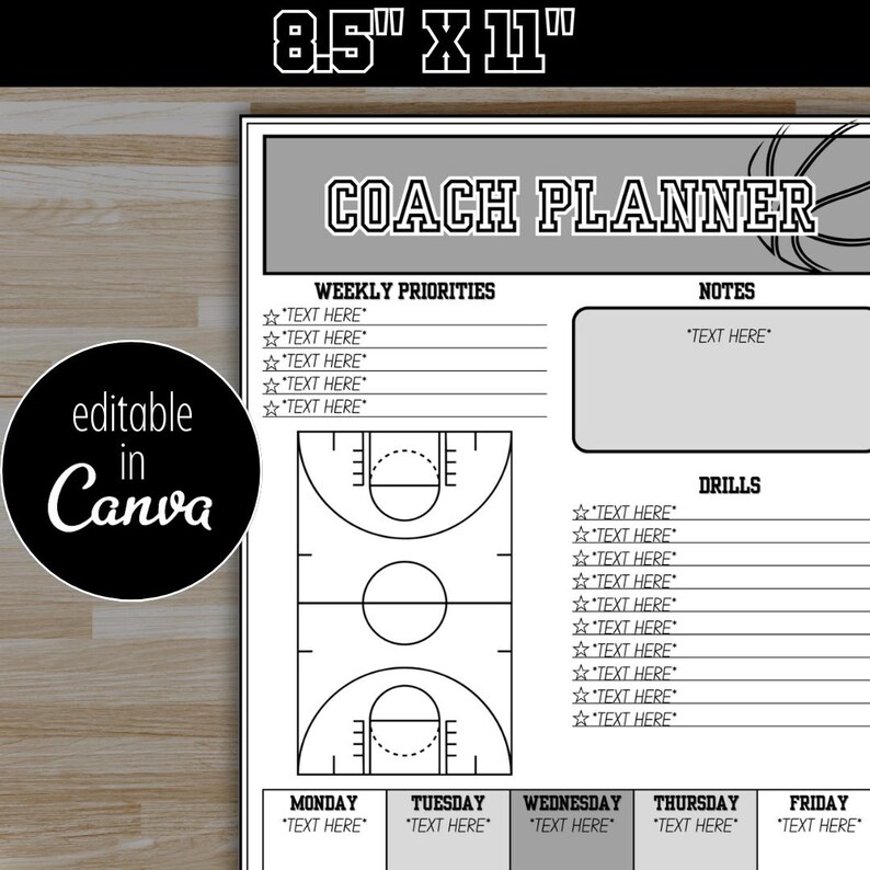 Basketball Planner Template, Coach Planner, Basketball Season ...