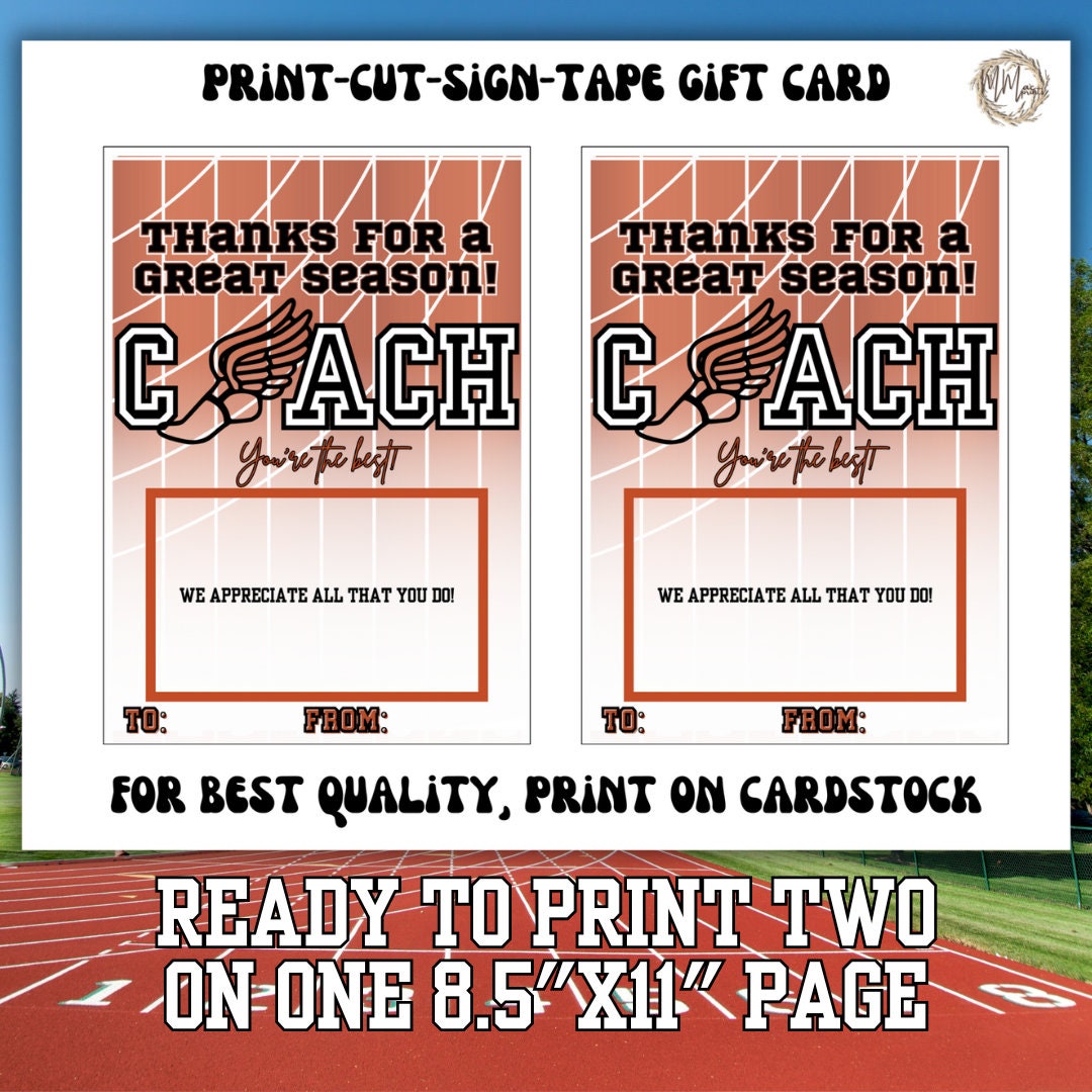 Track & Field Coach Appreciation Gift Card Holder, Thanks for a Great ...