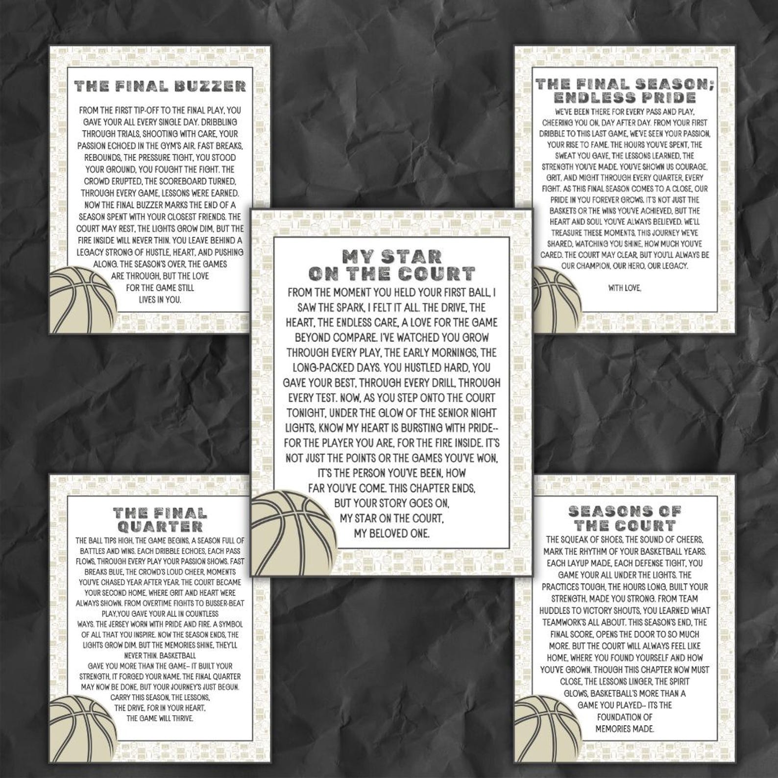 Basketball Senior Night Gift Poems, Senior Night Letters From Mom Dad ...