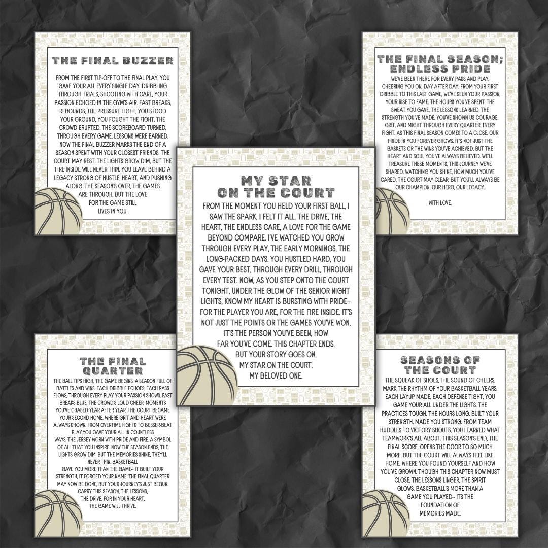 Basketball Senior Night Gift Poems, Senior Night Letters From Mom Dad ...