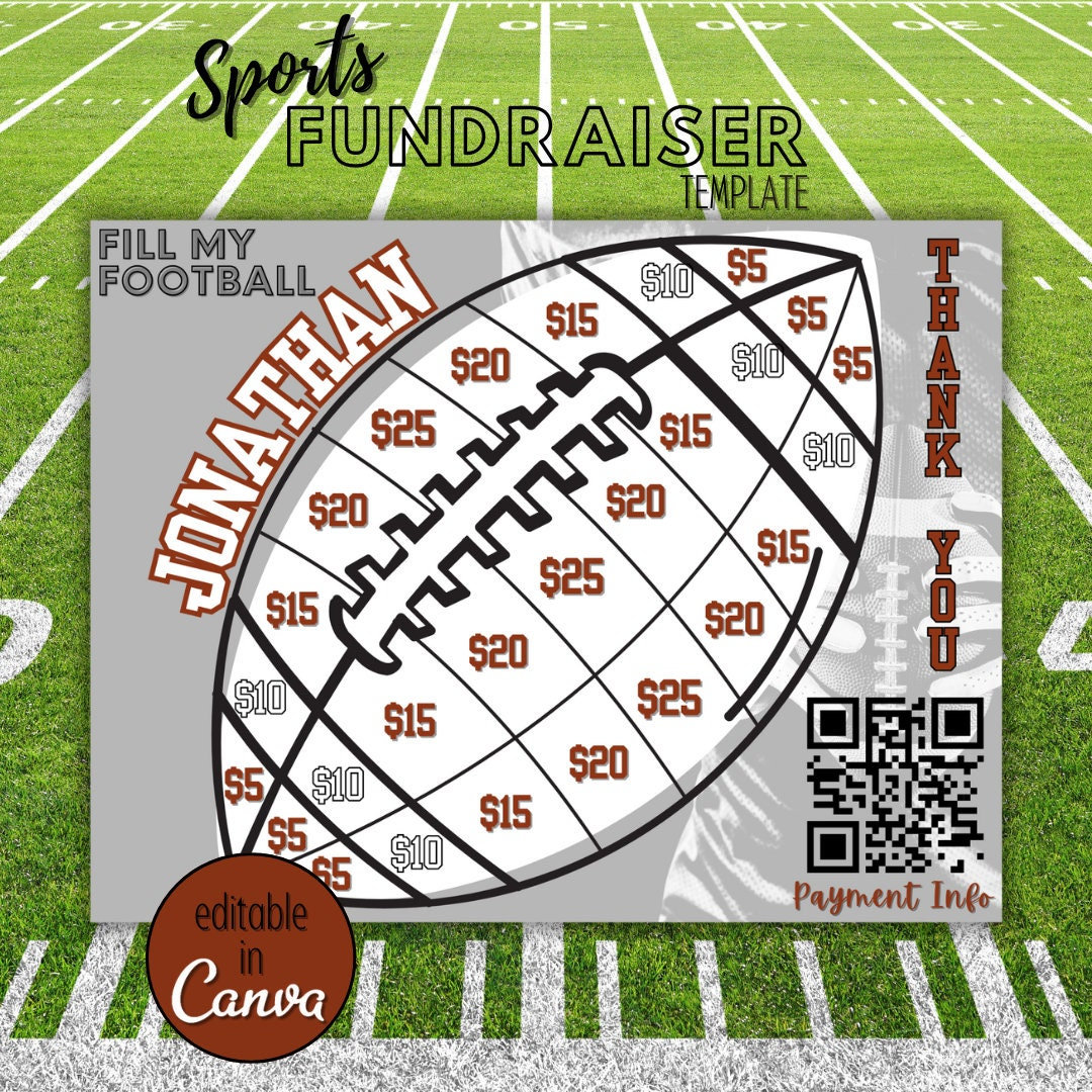 Editable Fill the Football Fundraiser Template | Clear the Board ...