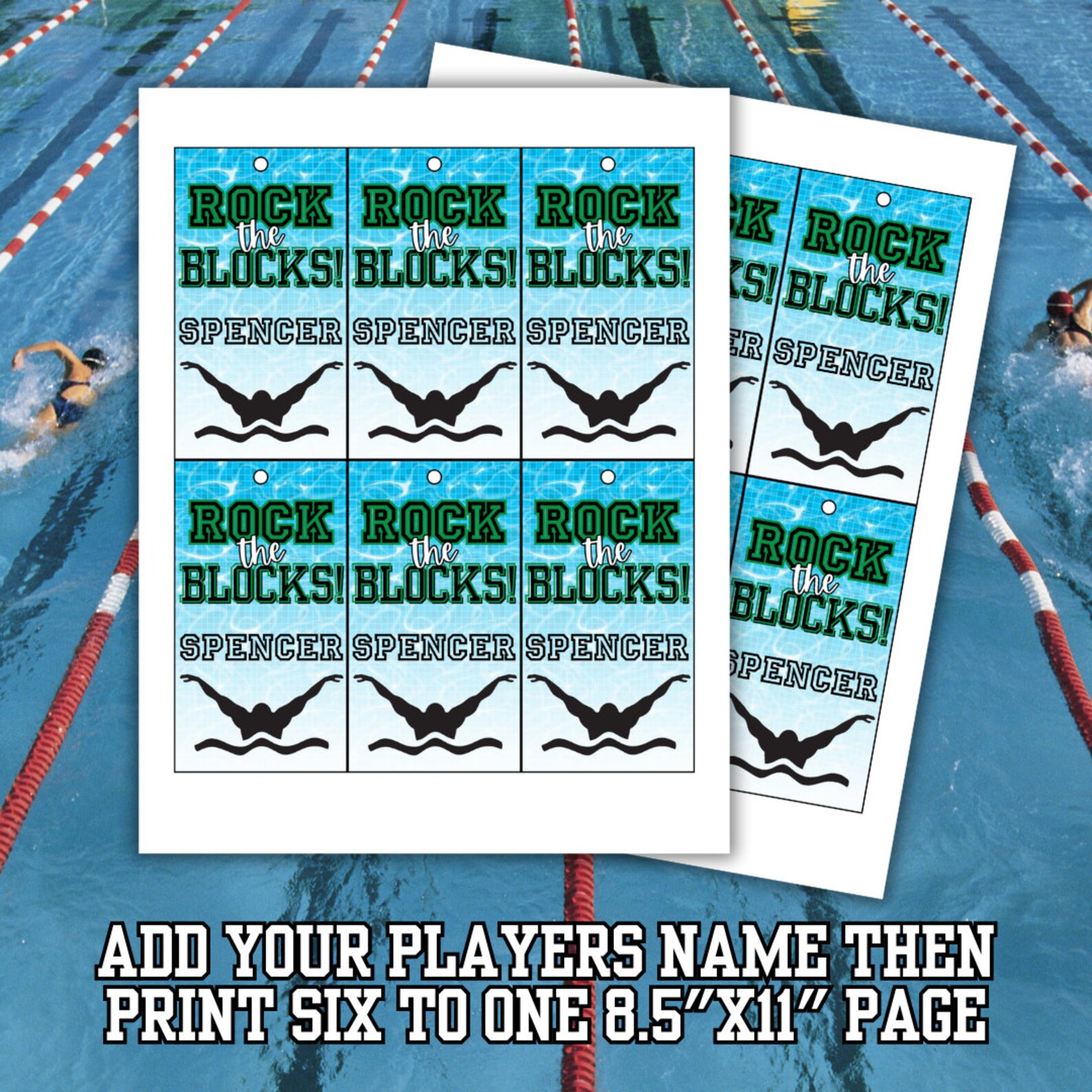 Swim Team Treat Tags, Swim Snack Tags, Swim Team Goodie Bag Tags, Swim ...