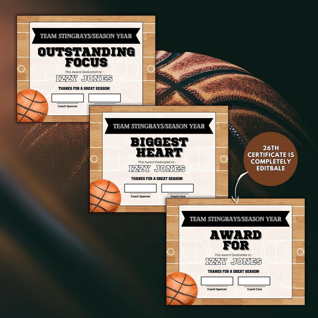 Customizable Basketball Awards, Team Recognition Basketball Award ...