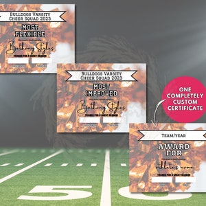 Editable Cheerleading Award Certificates, Award Ceremony Certificates ...