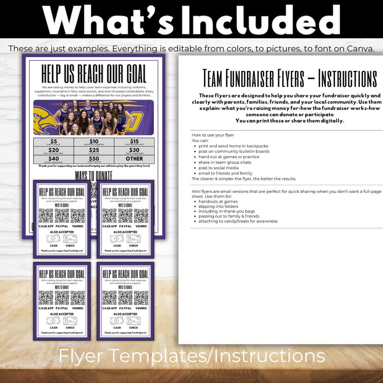 Sports Fundraiser Kit | Editable Canva Templates | Team Fundraising ...