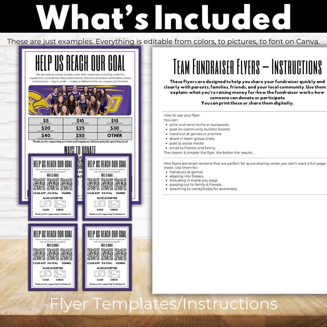 Sports Fundraiser Kit | Editable Canva Templates | Team Fundraising ...