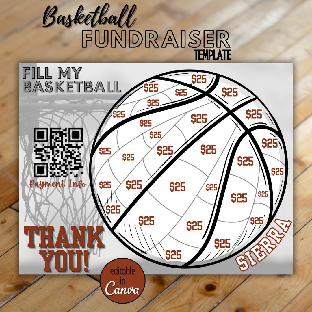 Editable Fill the Basketball Fundraiser Template | Clear the Board ...