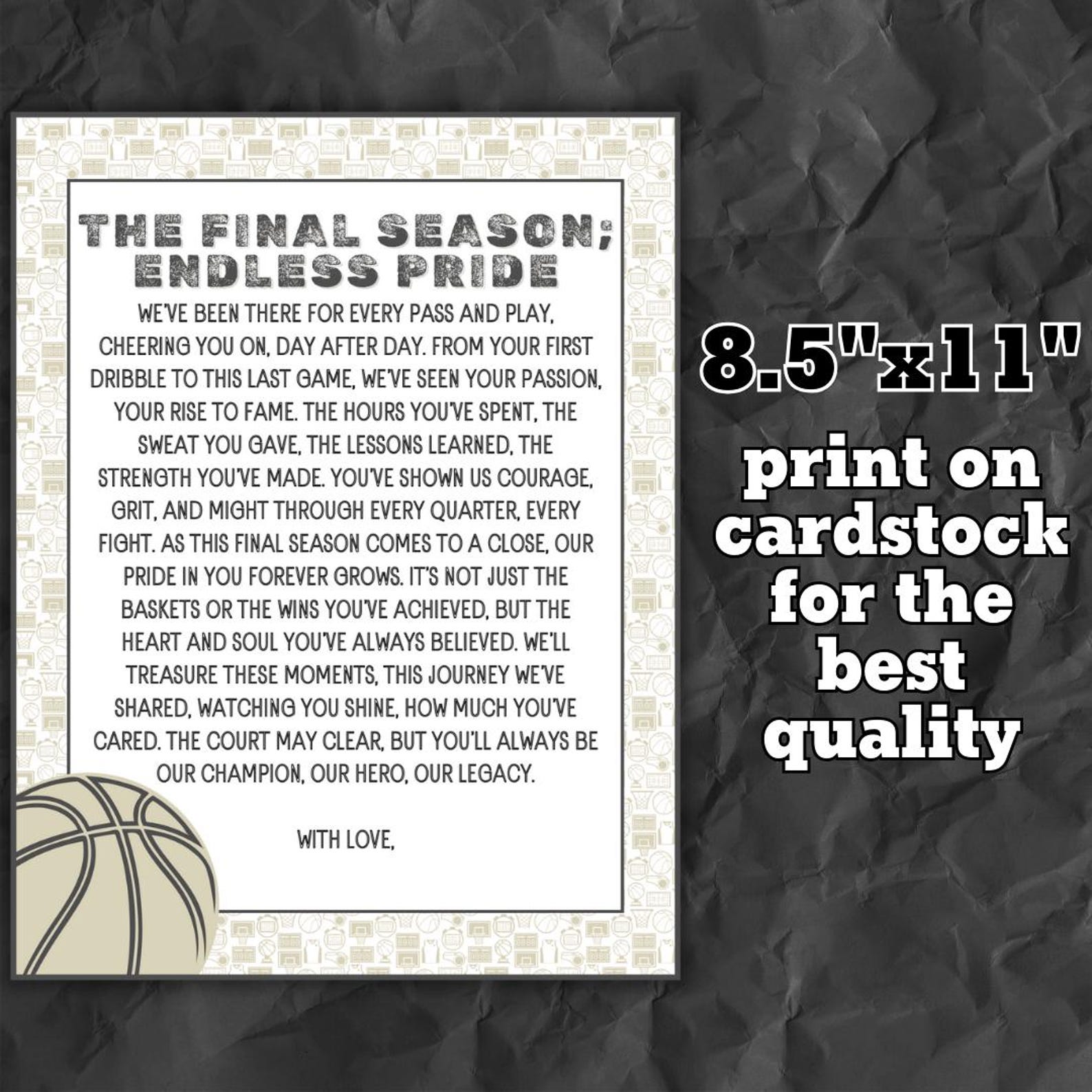 Basketball Senior Night Gift Poems, Senior Night Letters From Mom Dad ...