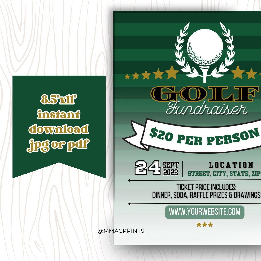 Golf Fundraiser, Golf Tournament Invitation, Masters Golf Invitation ...