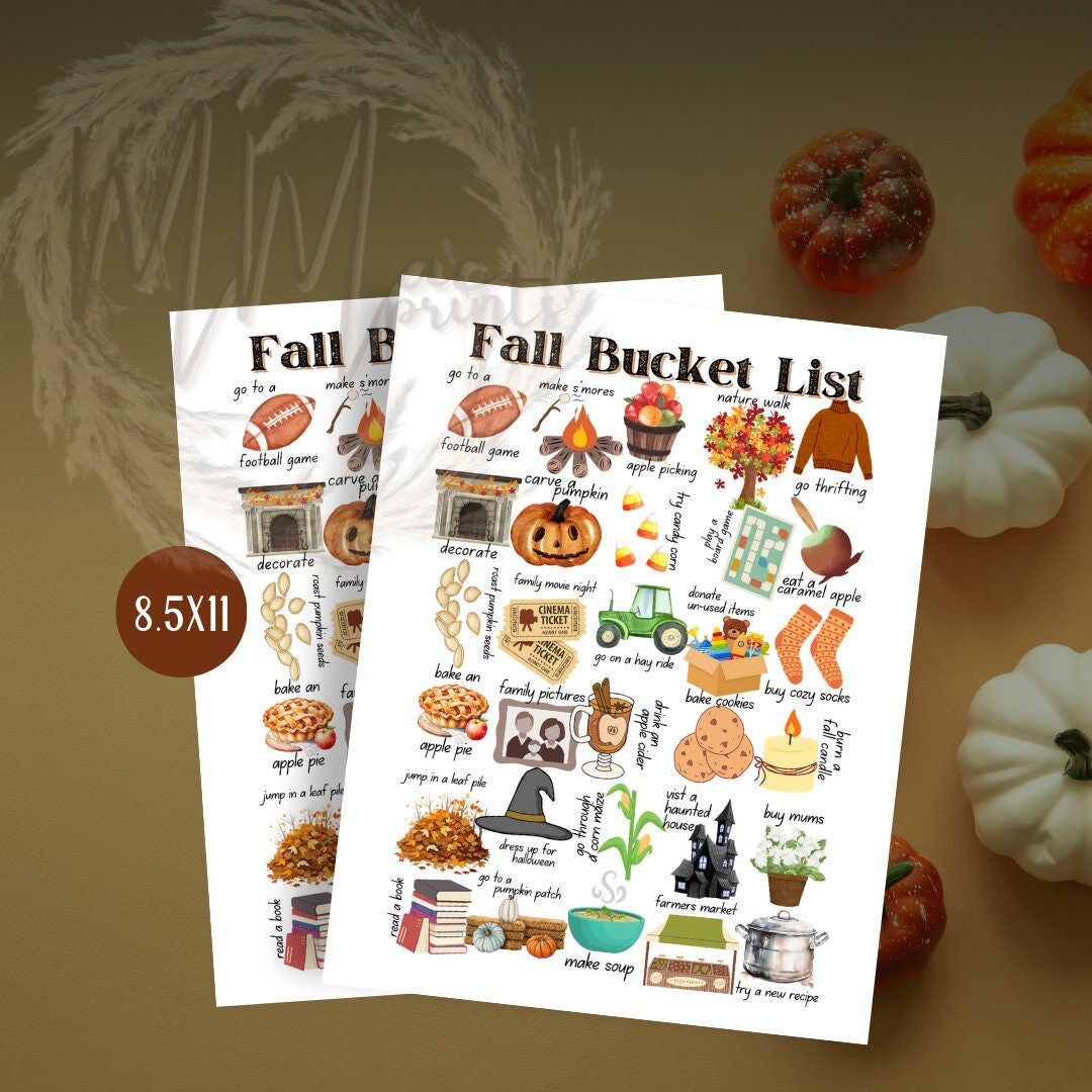 Fall Bucket List Printable, Autumn Bucket List Download, Family Fall ...