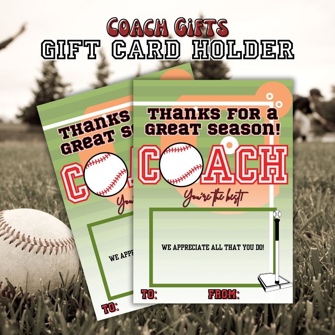 Tball Coach Appreciation Gift Card Holder, Thanks for a Great Season ...