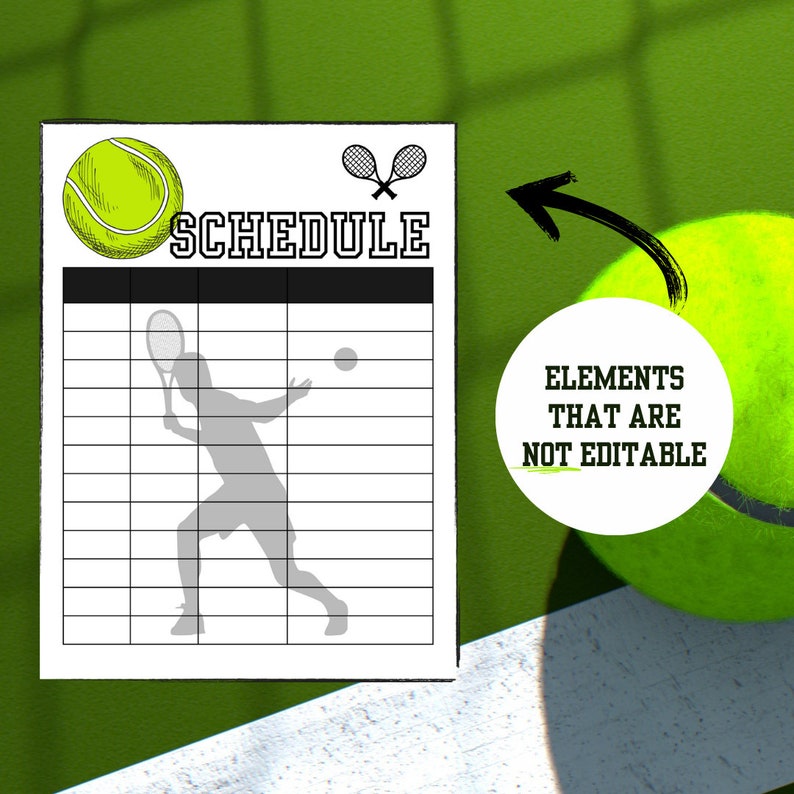 Editable Tennis Snack Sign up Sheet, Tennis Team Schedule Canva ...