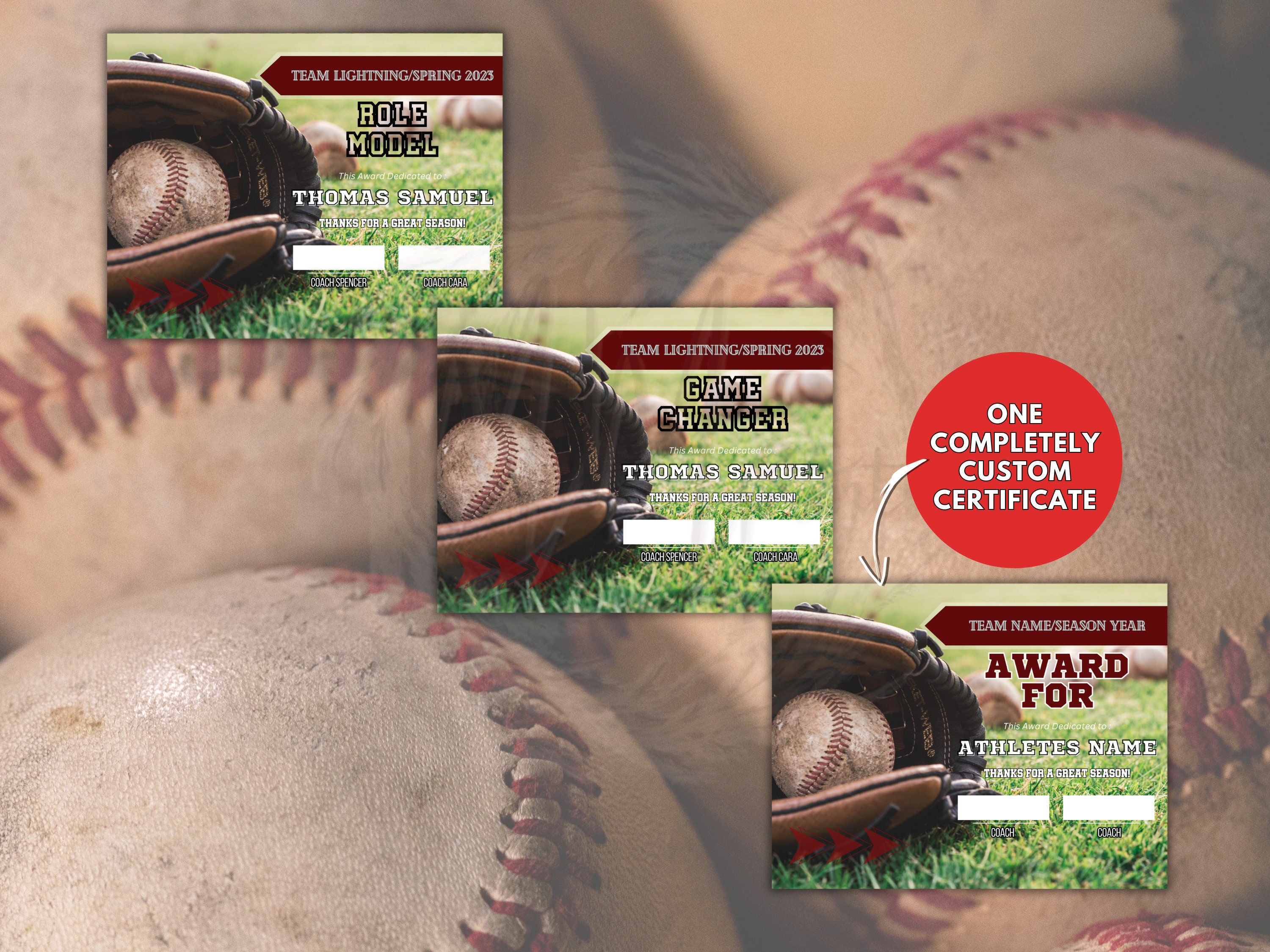 Editable Baseball Award Certificates, Award Ceremony Certificates, End ...