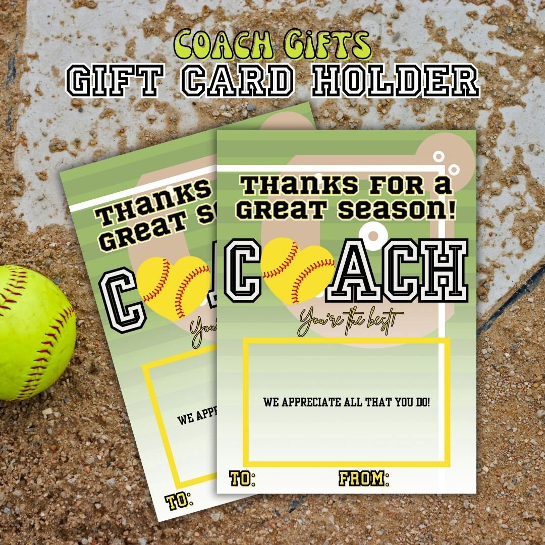 Softball Coach Appreciation Gift Card Holder, Thanks for a Great Season ...
