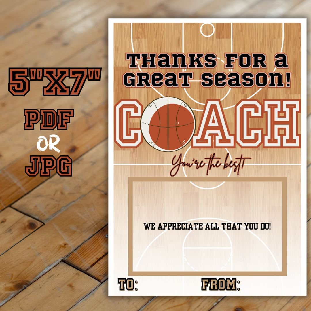 Basketball Coach Appreciation Gift Card Holder, Thanks for a Great ...
