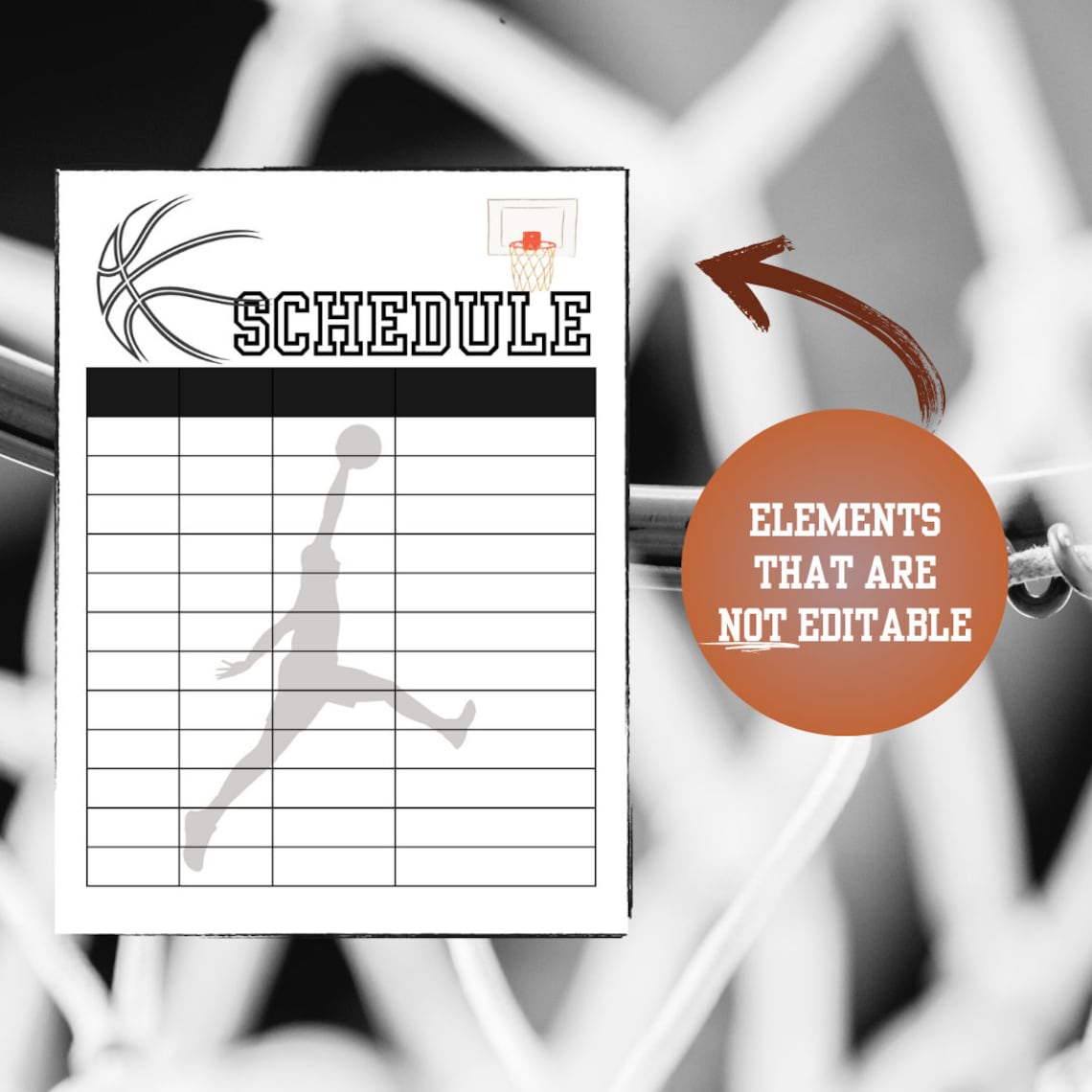 Editable Basketball Snack Sign up Sheet, Game Day Schedule Canva ...