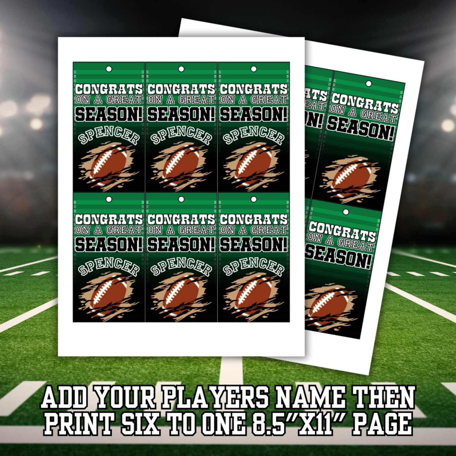Football Treat Tags, Football Snack Tags, Football Goodie Bag Tags ...