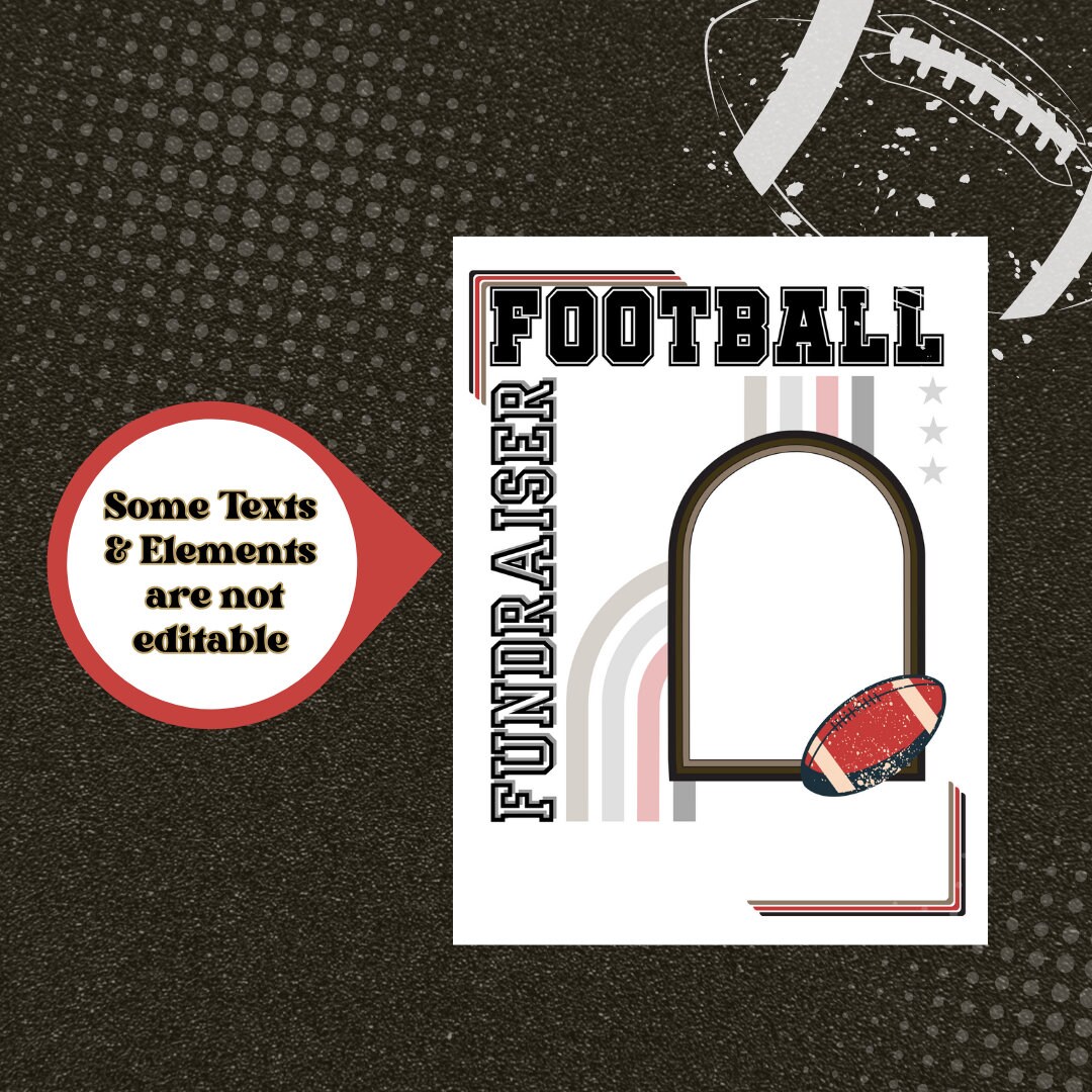 Custom Football Fundraiser Flyer, Printable Flyer, Canva Template ...
